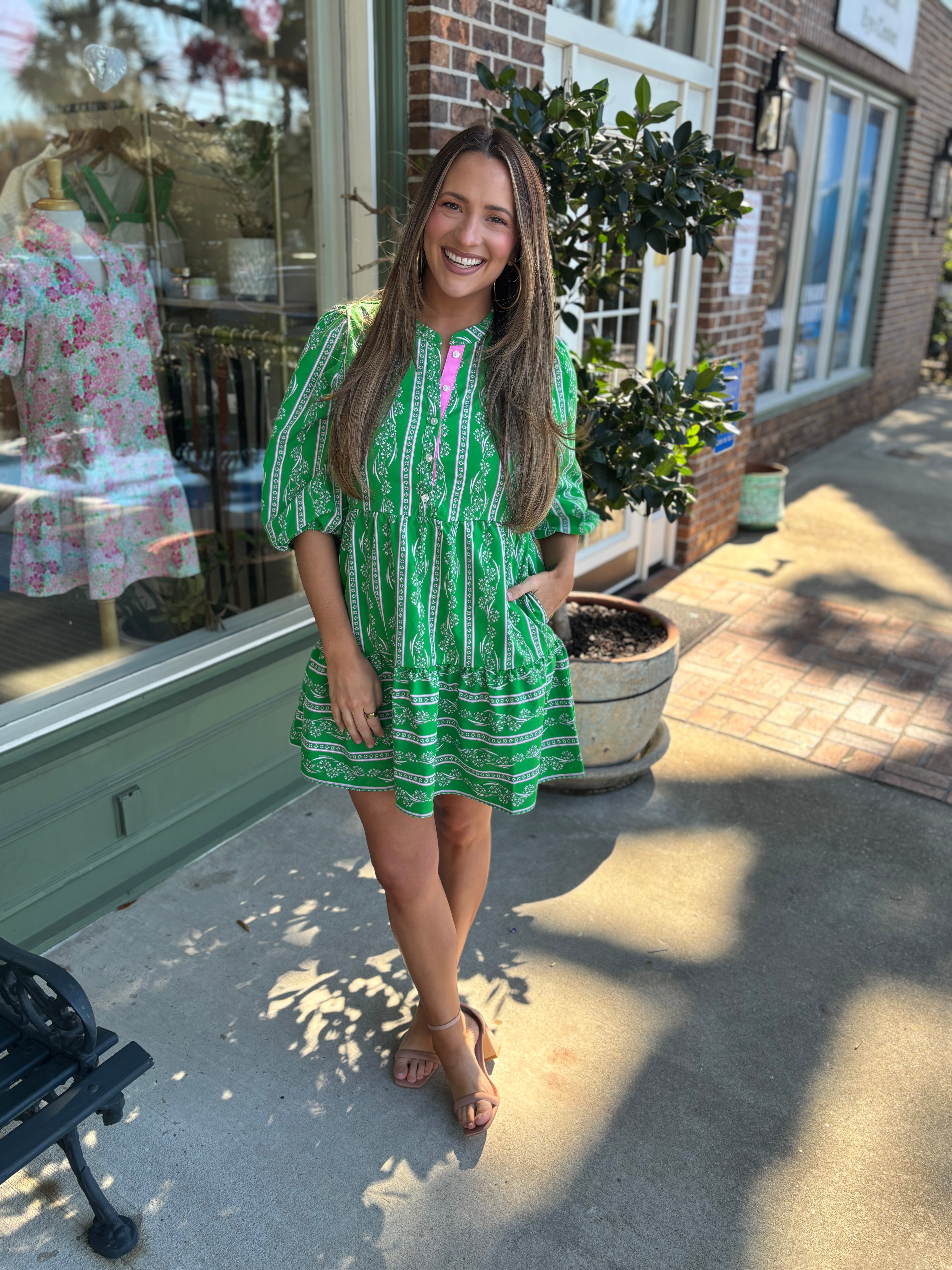 Mary Square - Riley Dress - Garden Lace Green – KJ Clothier